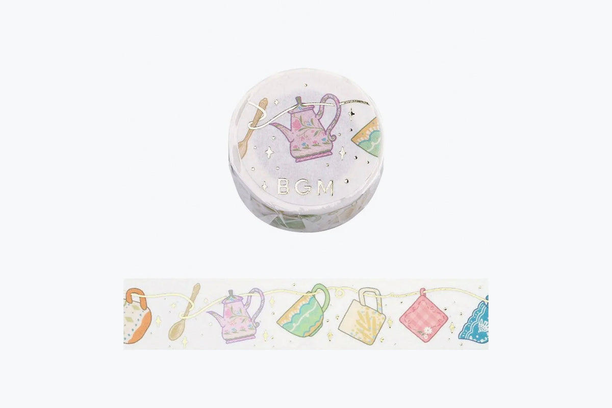 BGM Foiled Washi Tape - Tea Time – Phidon Pens