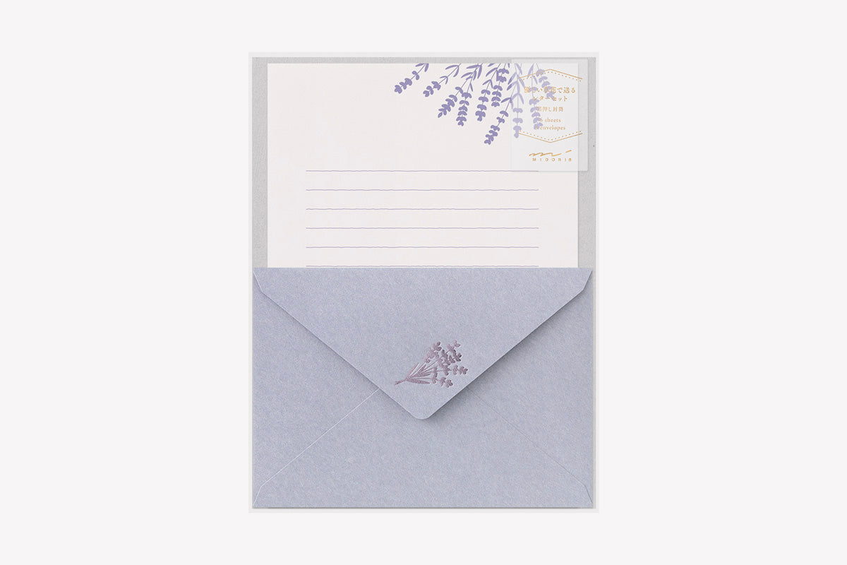 MIDORI Foil-Stamped Letter Writing Set - Lavender – Phidon Pens