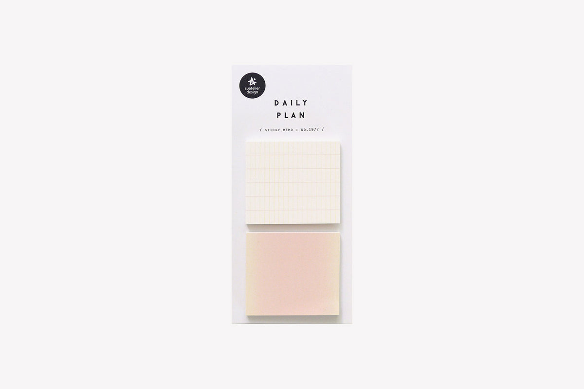 SUATELIER Daily Plan Sticky Notes - Small Memo Set (Pink & White ...